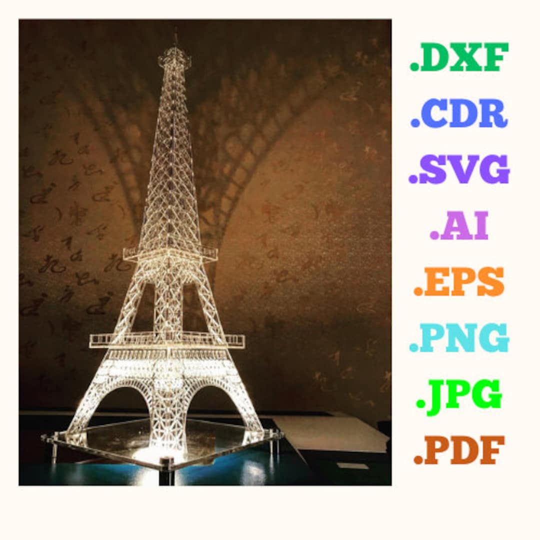 Eiffel Tower-template- Model Puzzle Laser Cut Files Cnc Router Plans ...