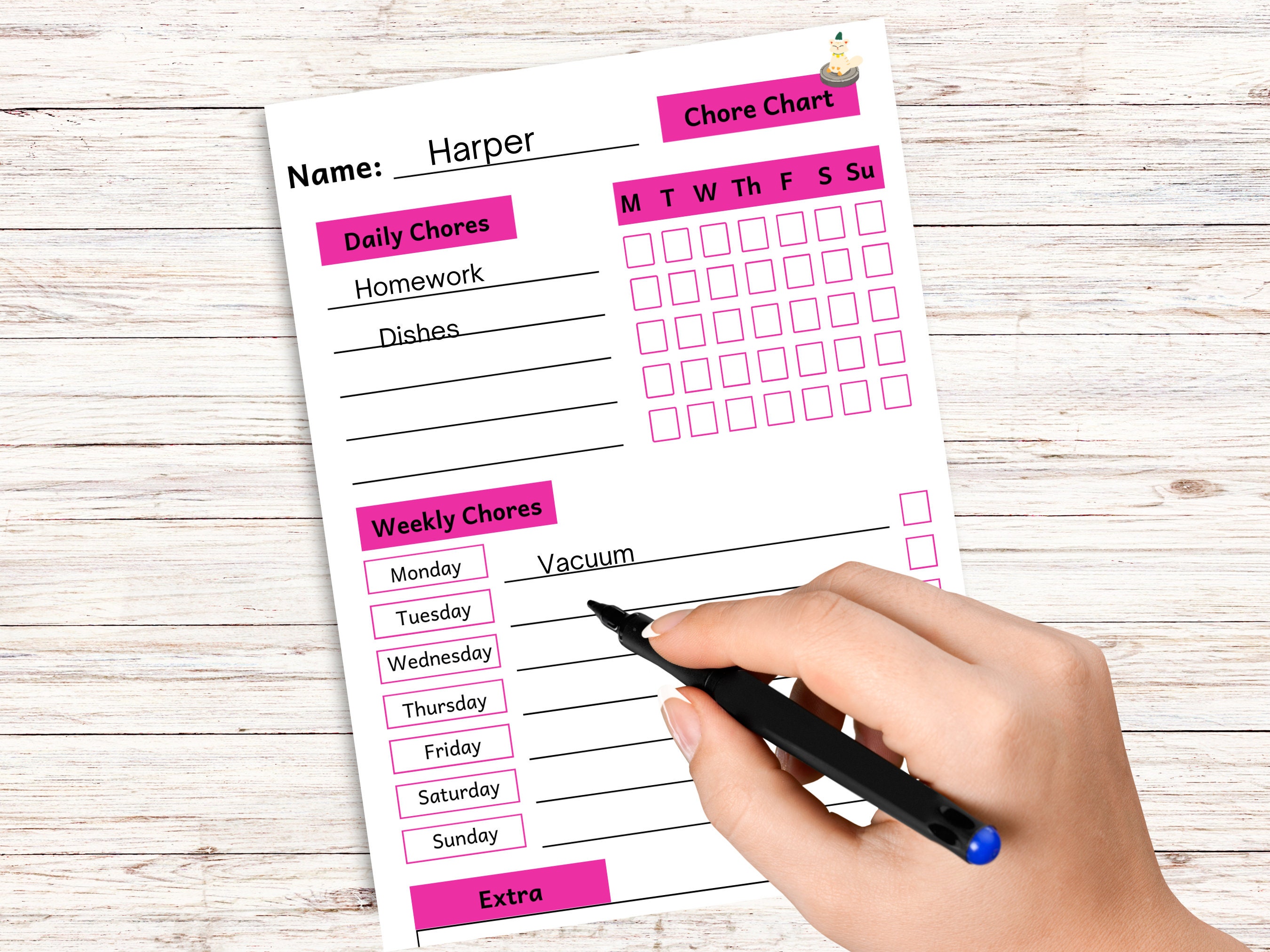 Chore Chart Chore Chart for Kids Printables Instant Download PDF - Etsy