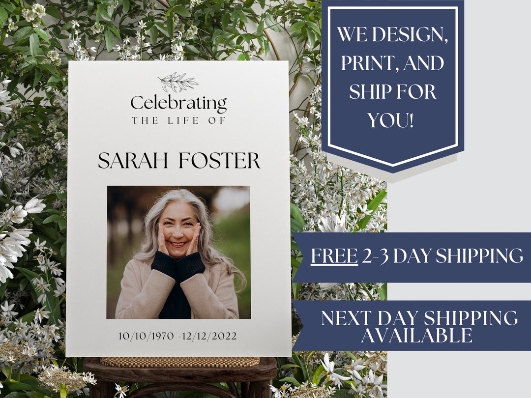 Custom Funeral Welcome Sign Sign for Funeral Celebration of Life Sign ...