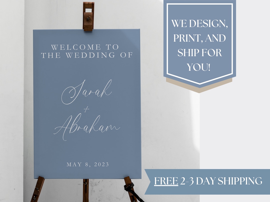 Custom Wedding Sign Blue Wedding Decor Sign for Wedding - Etsy