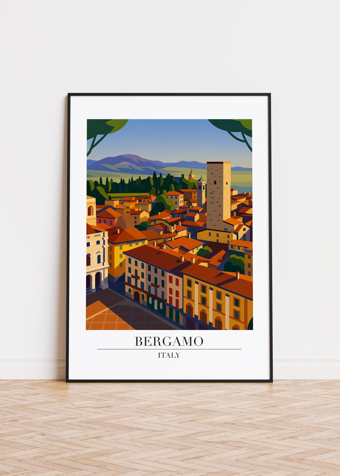Bergamo Italy Poster: City Skyline Art Print - Etsy