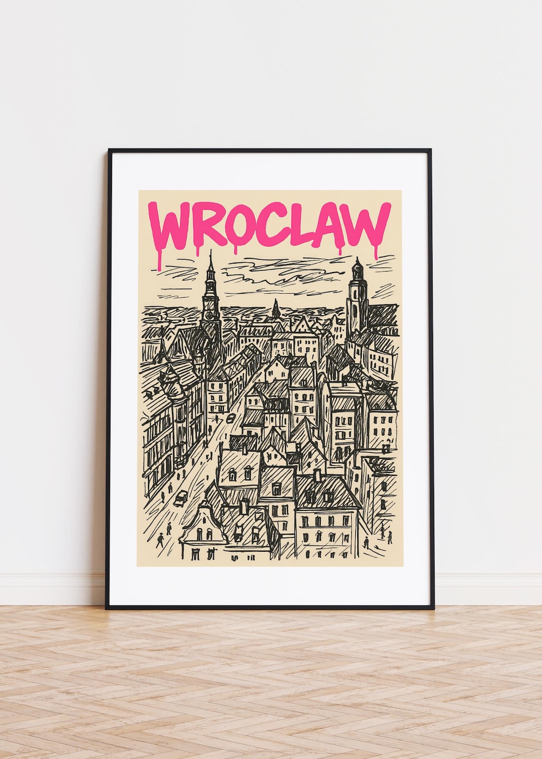 Wroclaw Print : Modern Grafiti Style Wroclaw Poster - Etsy