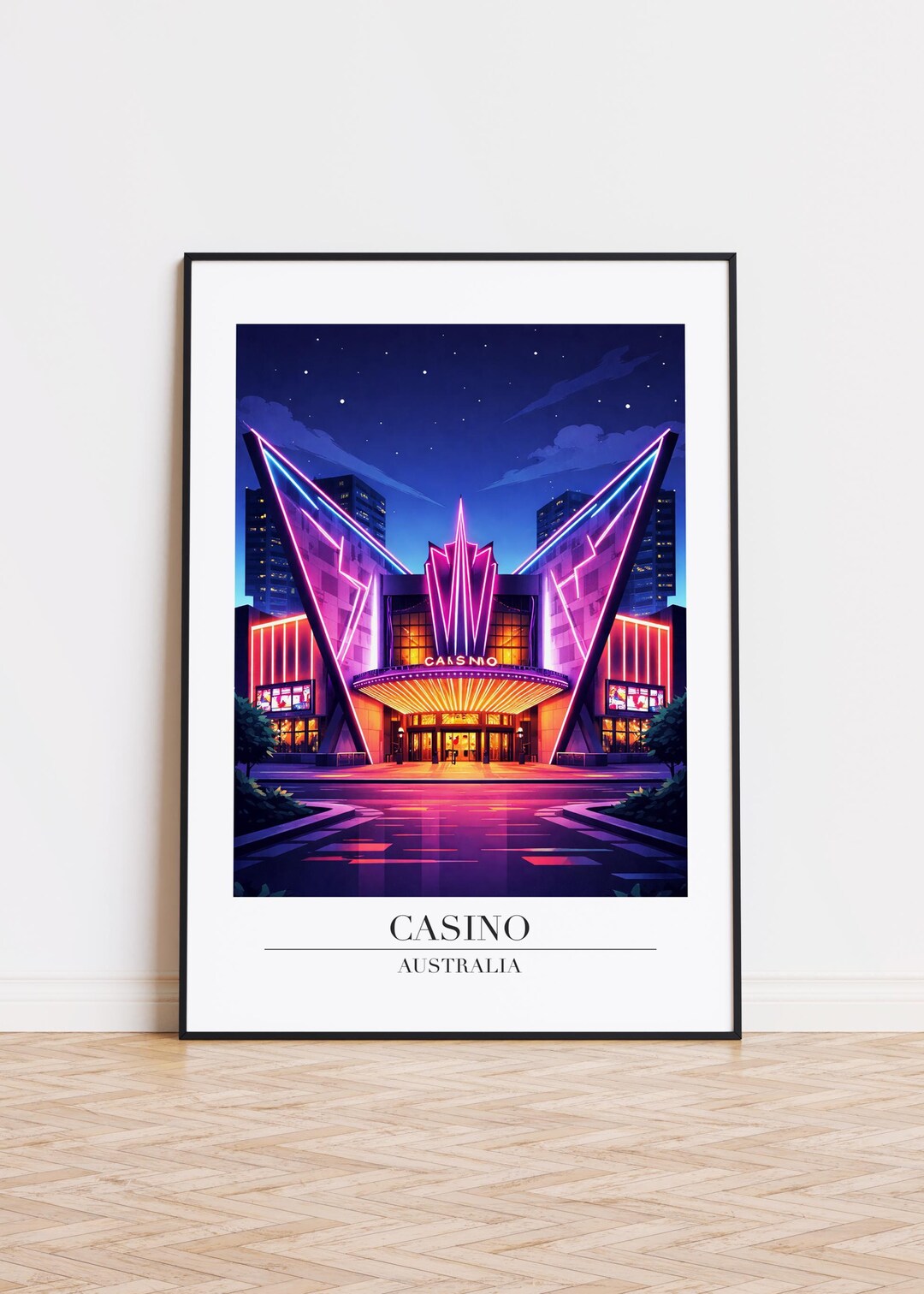 Casino Print : Modern Travel Poster Style Casino Poster Australia Art ...