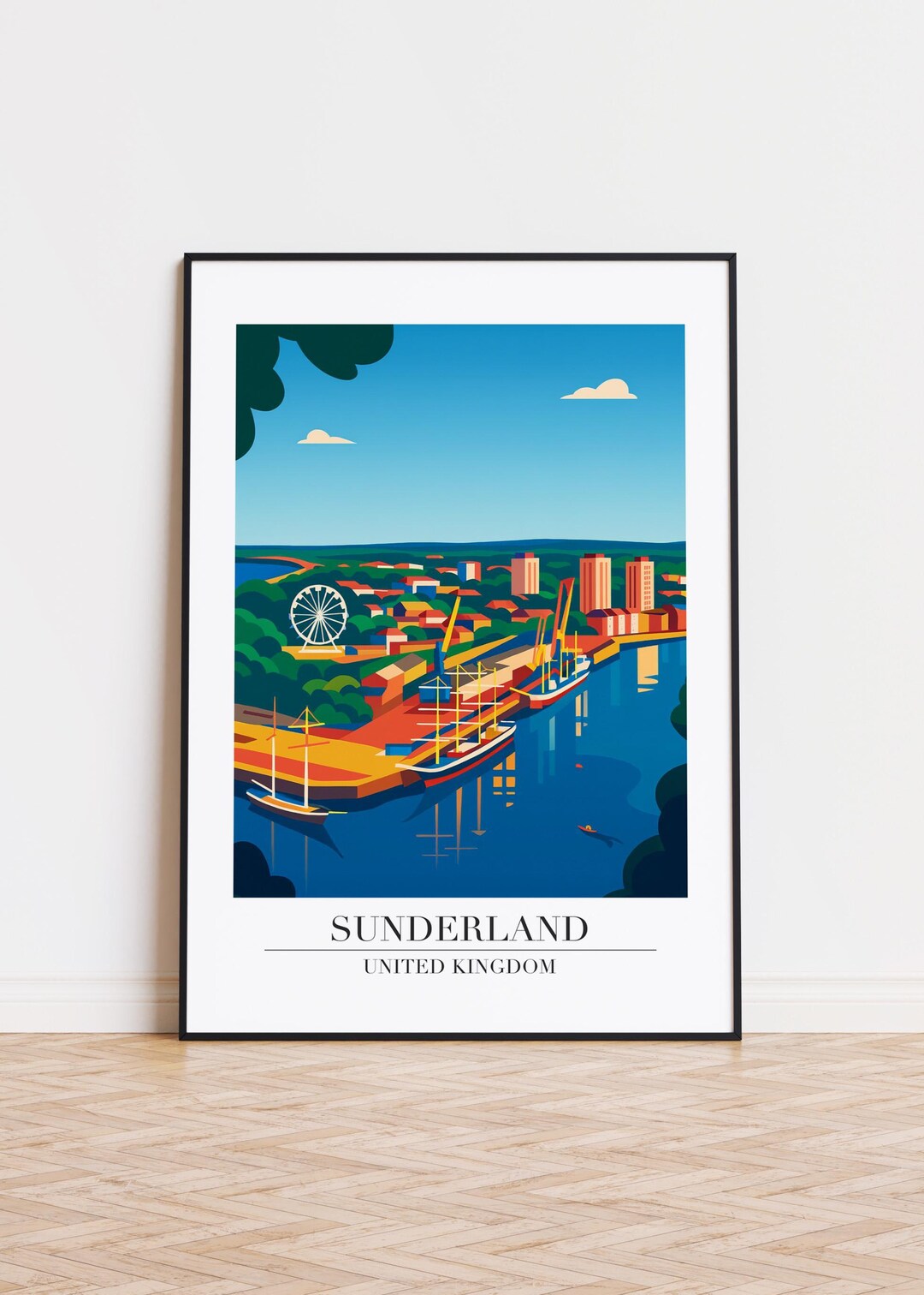 Sunderland Print : Modern Travel Poster Style Sunderland Poster - Etsy