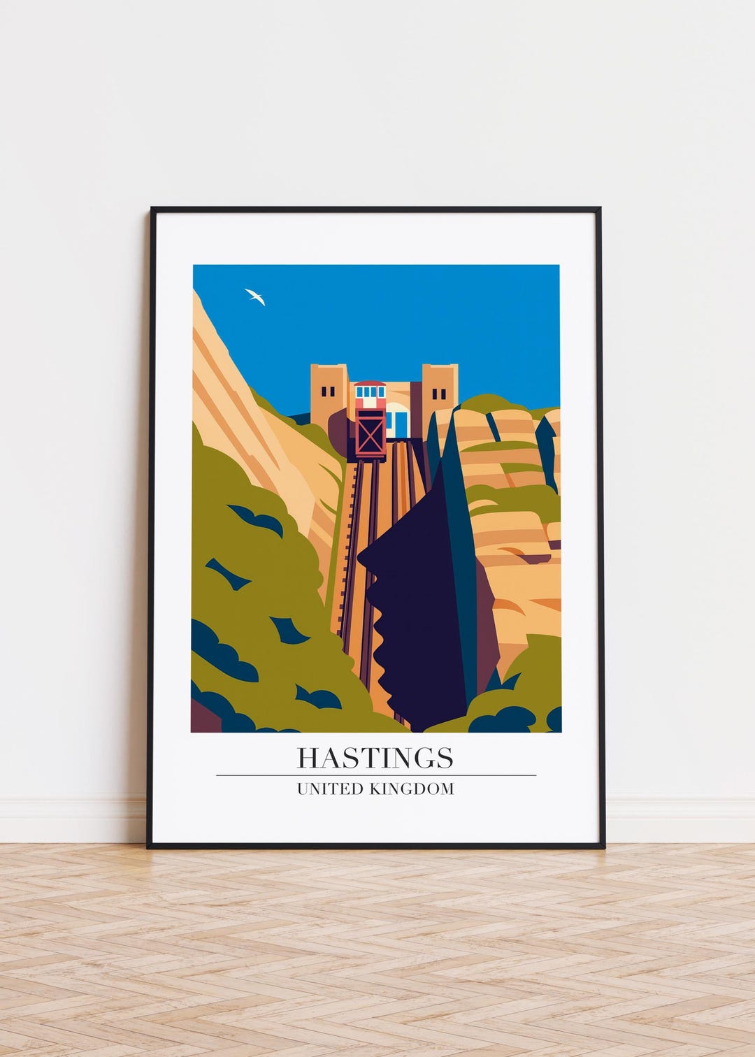 Hastings Print : Modern Travel Poster Style Hastings Poster - Etsy