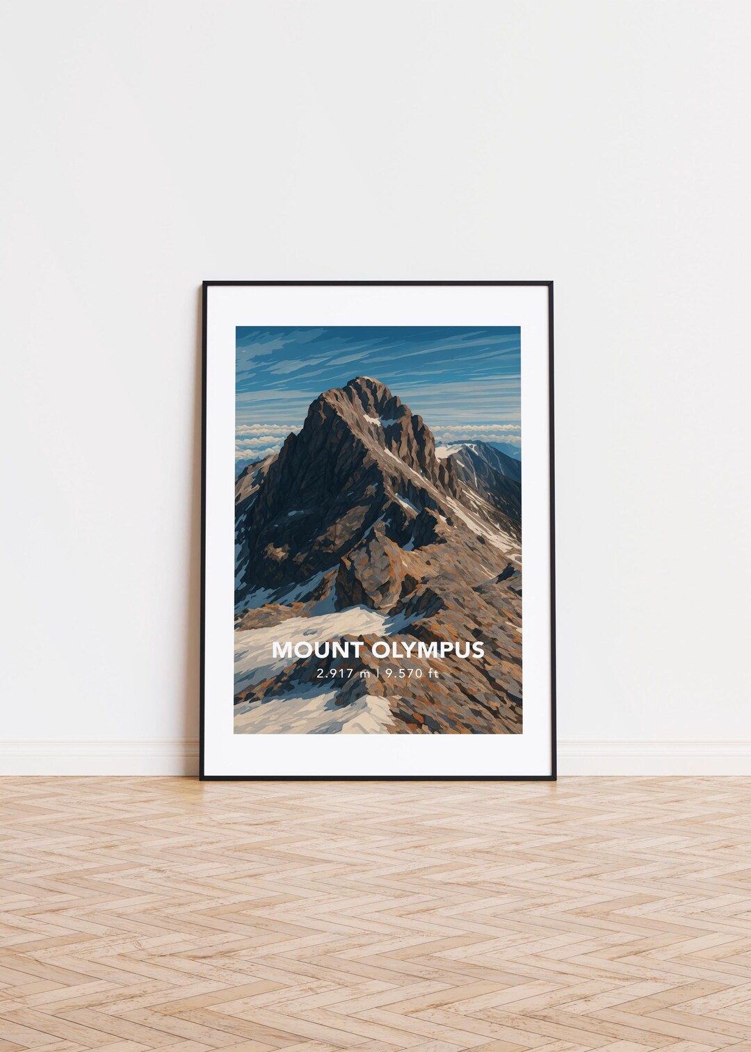 Mount Olympus Poster: Mountain Illustration Art Print - Etsy Australia
