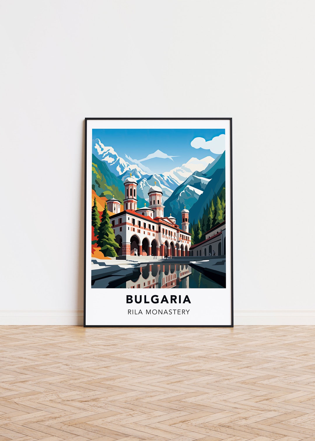 Bulgaria Poster Rila Monastery Print Bulgaria Travel Print Wall Art ...