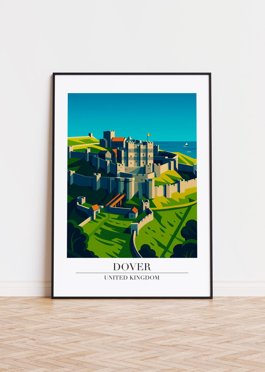 Dover Print : Modern Travel Poster Style Dover Poster - Etsy
