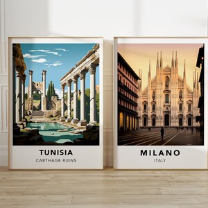 Tunisia Poster Carthage Ruins Print Tunisia Travel Print Wall Art ...