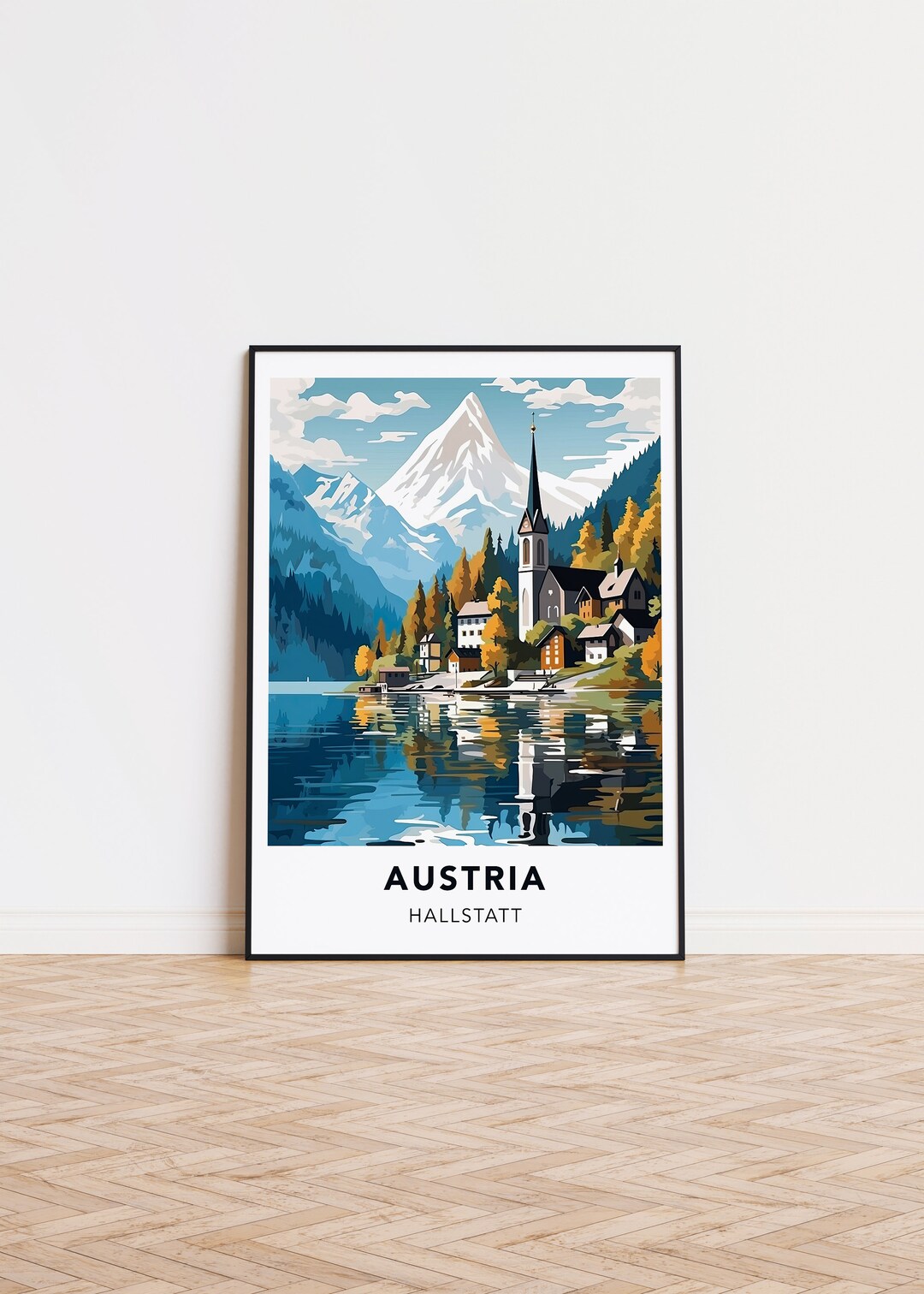 Austria Poster Hallstatt Print Austria Travel Print Wall Art, Austria ...