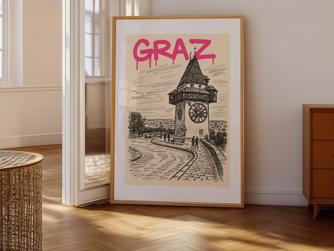 Graz Poster : Modern Graffiti Style Graz Print - Etsy