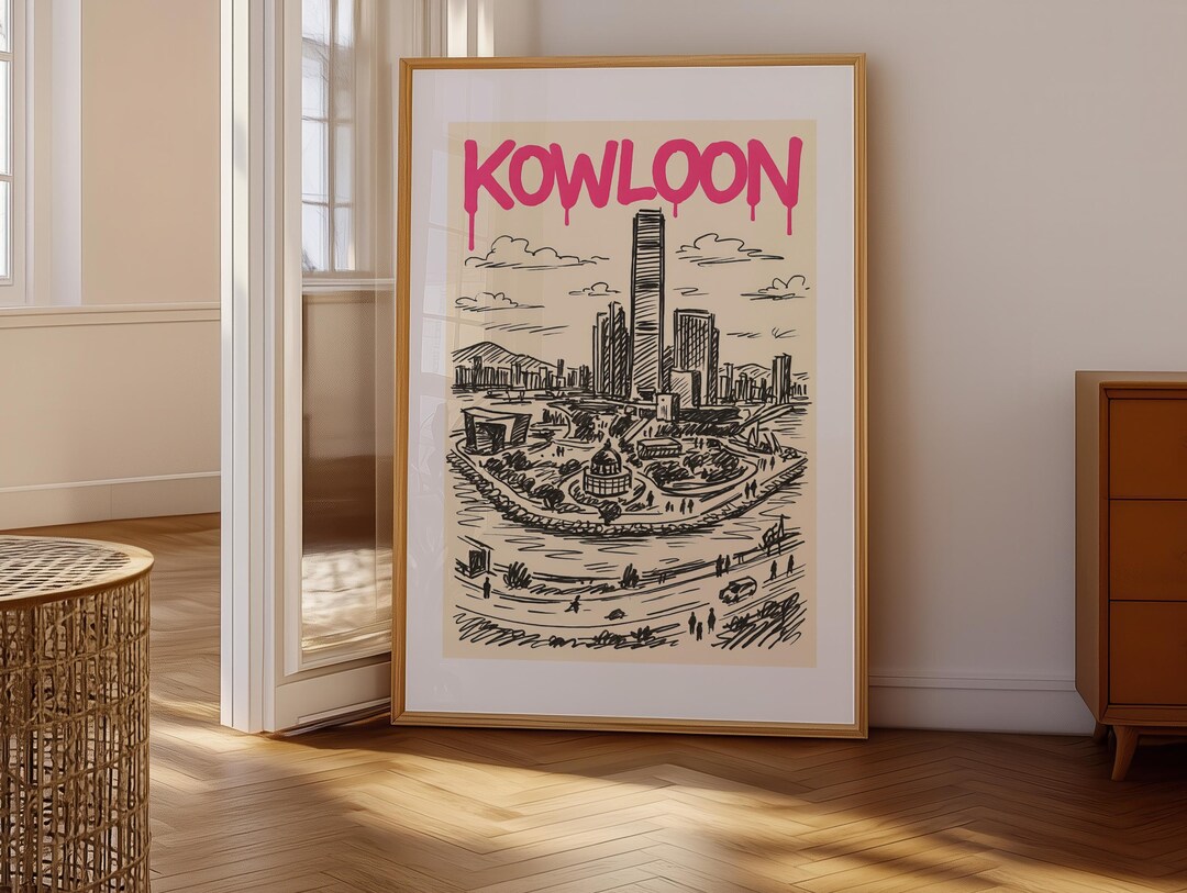 Kowloon Poster : Modern Grafiti Style Kowloon Print - Etsy