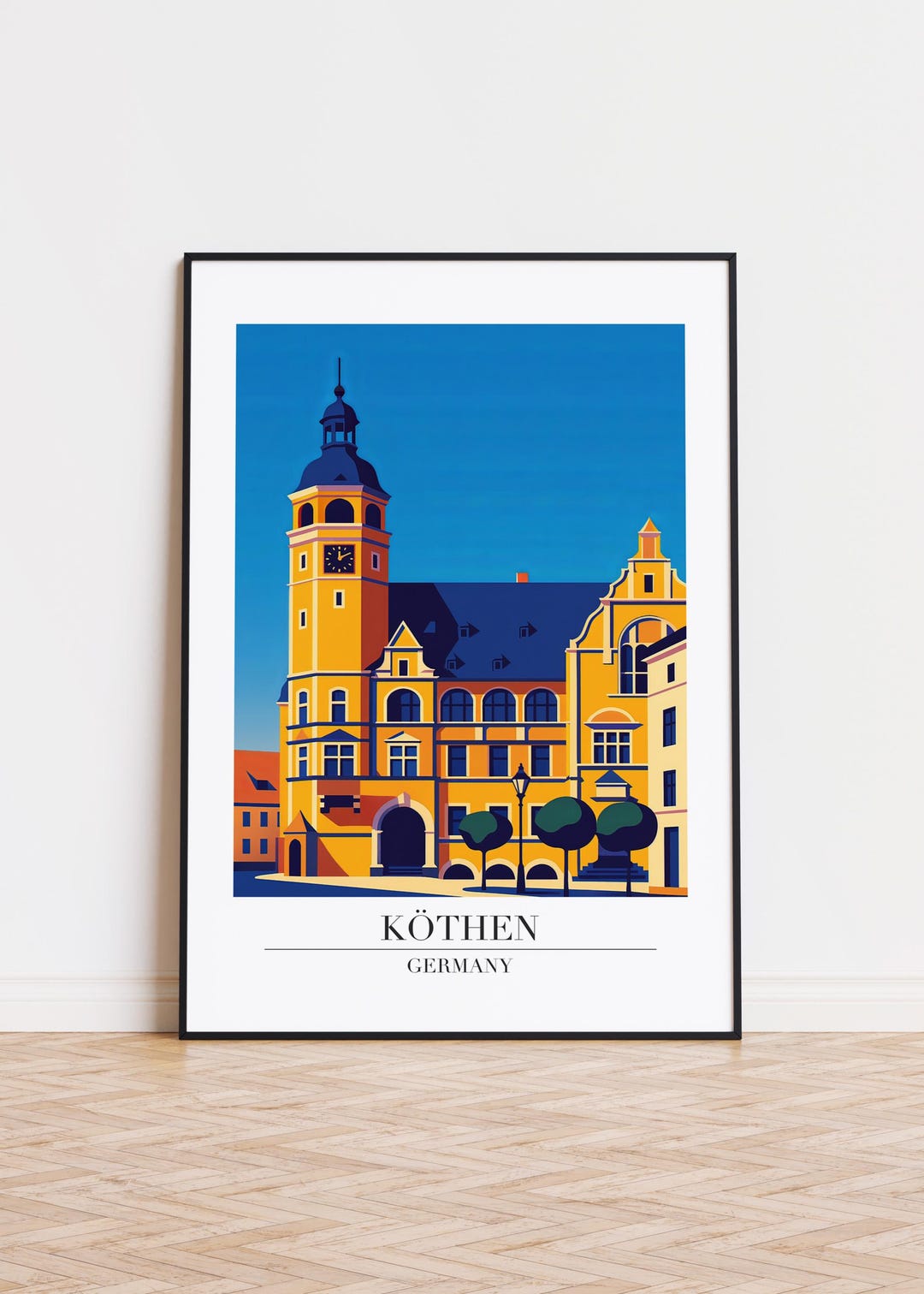 Köthen Germany Poster: Modern City Illustration Art - Etsy