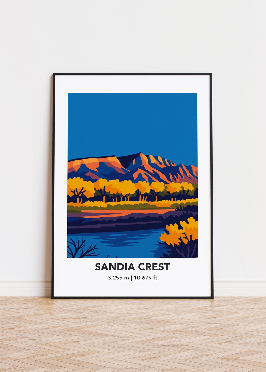 Sandia Crest Poster, Sandia Crest Print, Sandia Crest Illustration Art ...