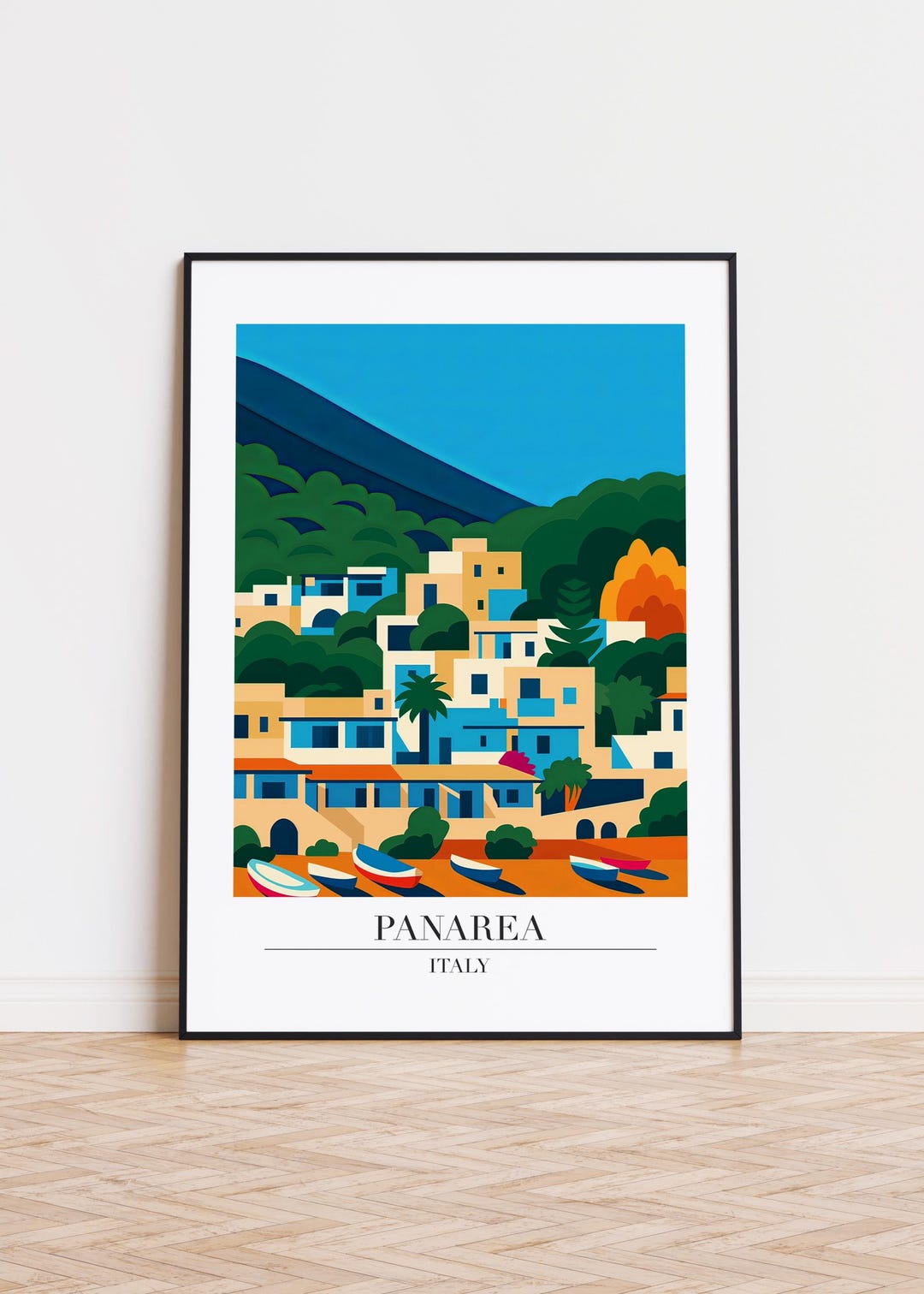 Panarea Italy Poster: Modern Travel Art Print - Etsy
