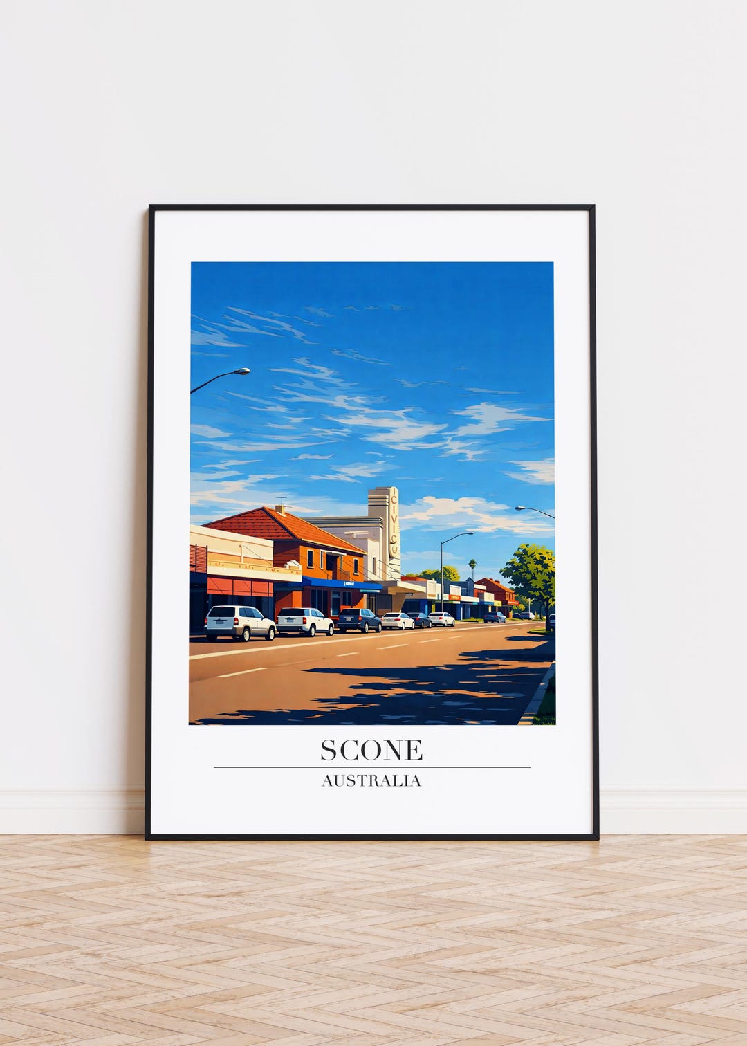 Scone Print : Modern Travel Poster Style Scone Poster Australia Art - Etsy