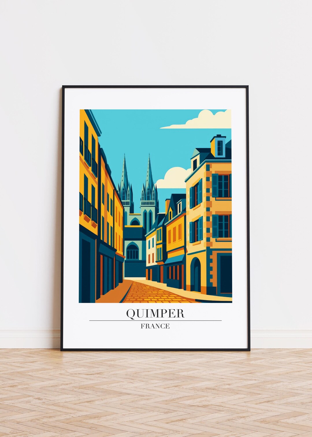 Quimper Print : Modern Travel Poster Style Quimper Poster - Etsy