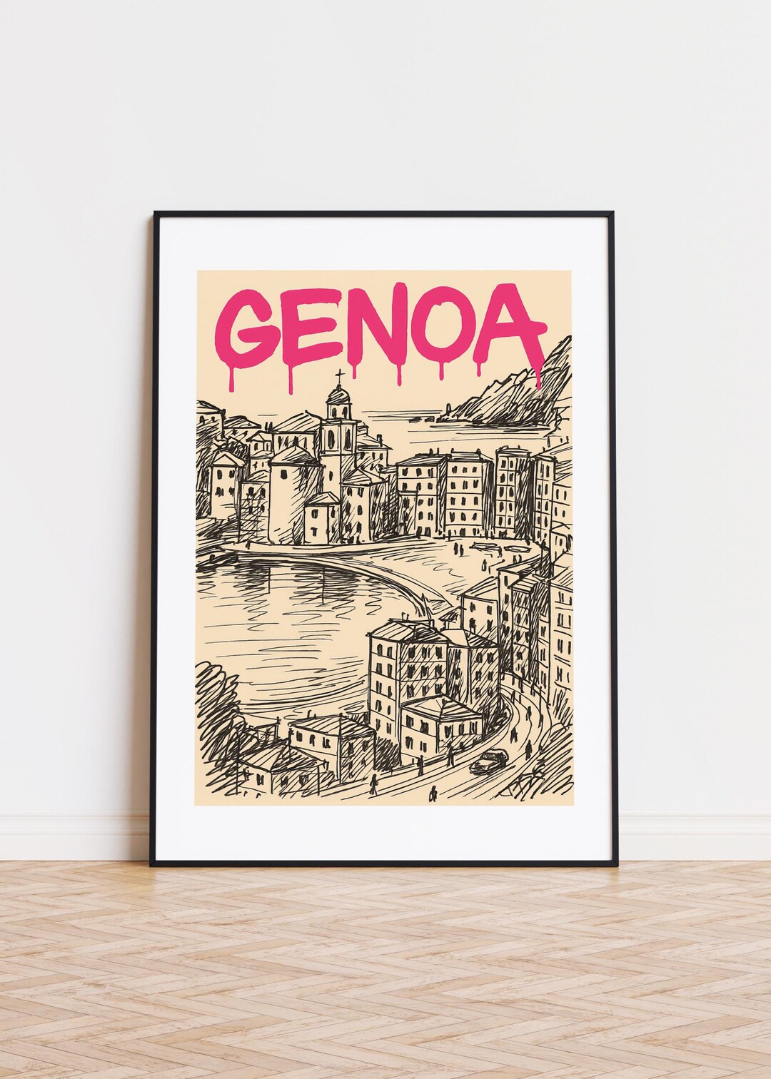 Genua Poster : Modernes Genua Poster im Grafiti-Stil - Etsy.de