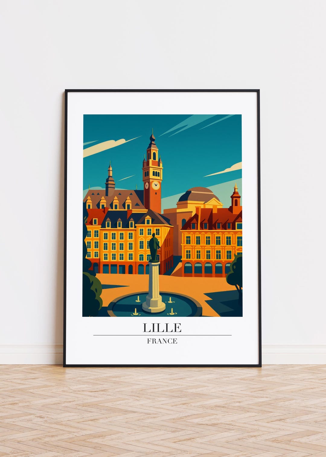 Lille Print : Modern Travel Poster Style Lille Poster - Etsy