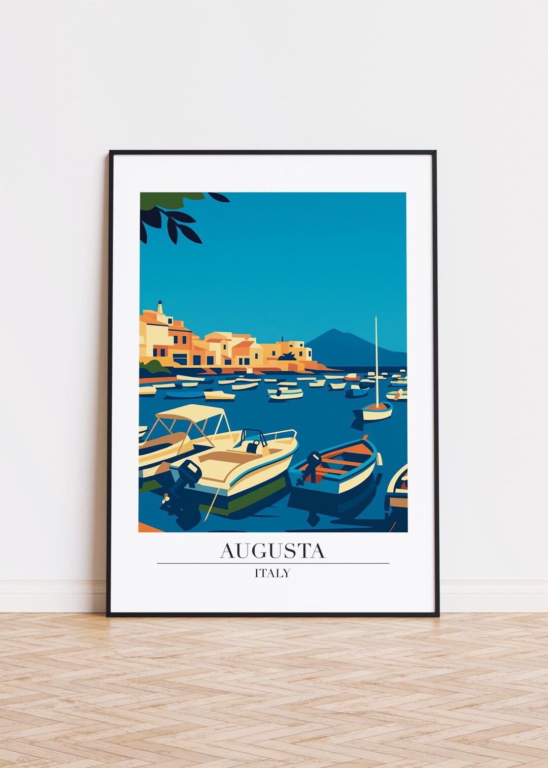 Augusta Print : Modern Travel Poster Style Augusta Poster Italy Art - Etsy