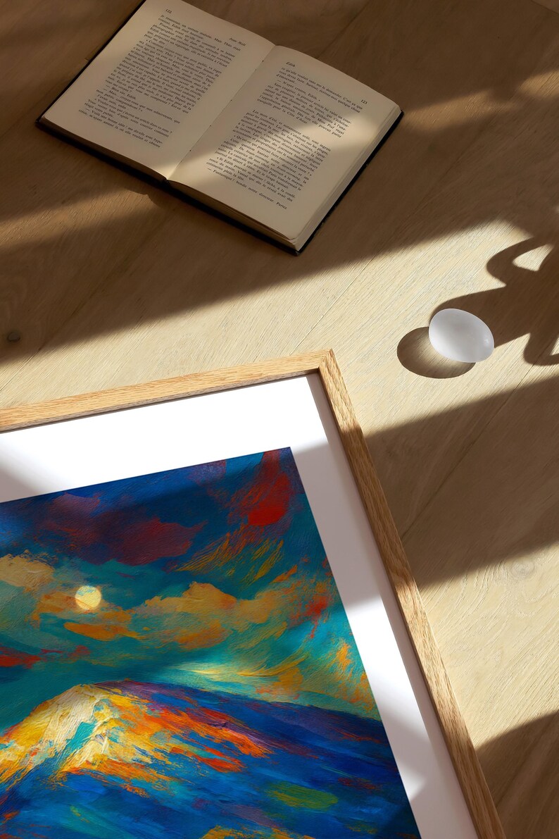 Santa Fe Baldy Poster Mountain Print: Modern Oil Painting Style ...