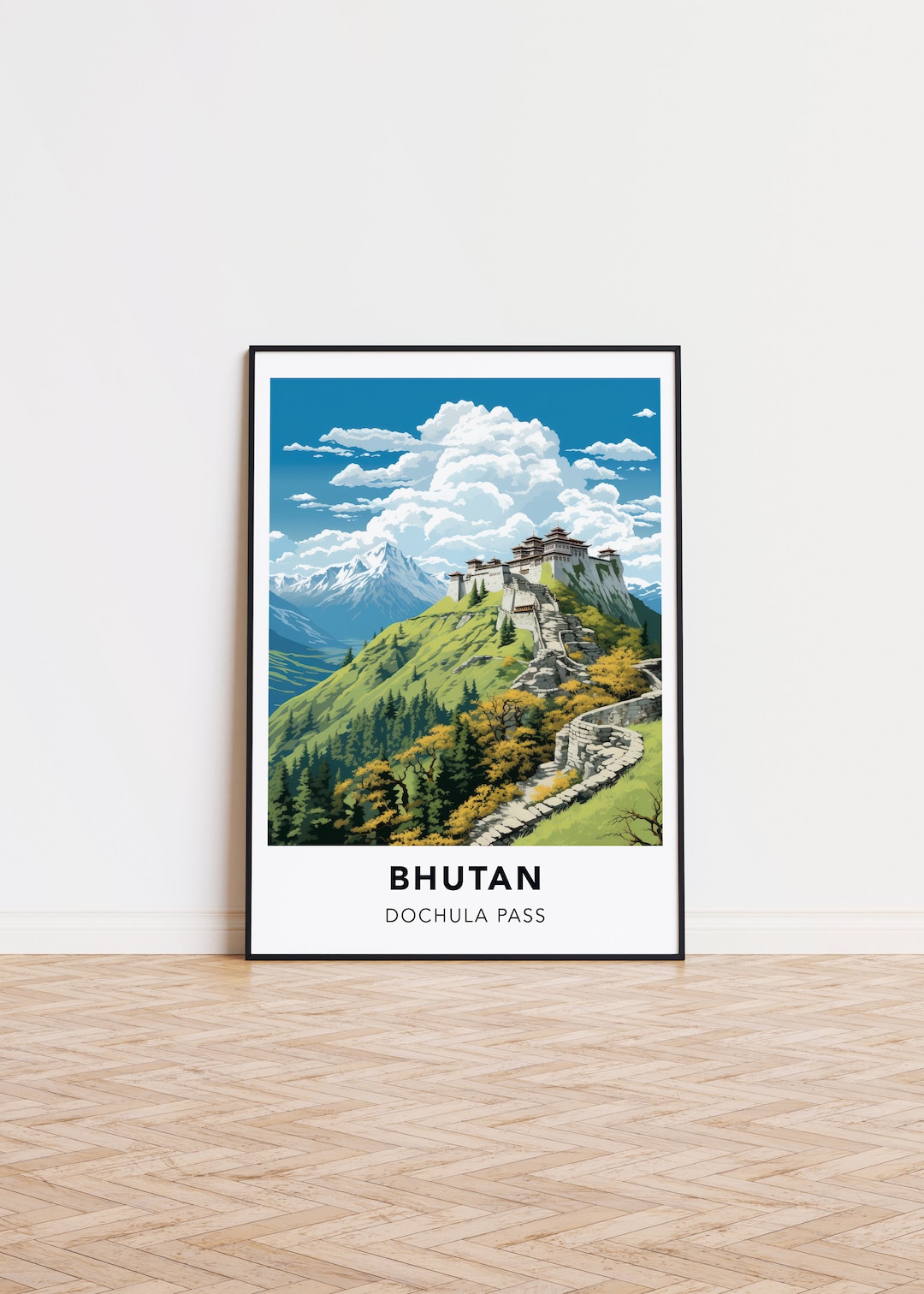 Bhutan Poster Dochula Pass Print Bhutan Travel Print Wall Art - Etsy ...