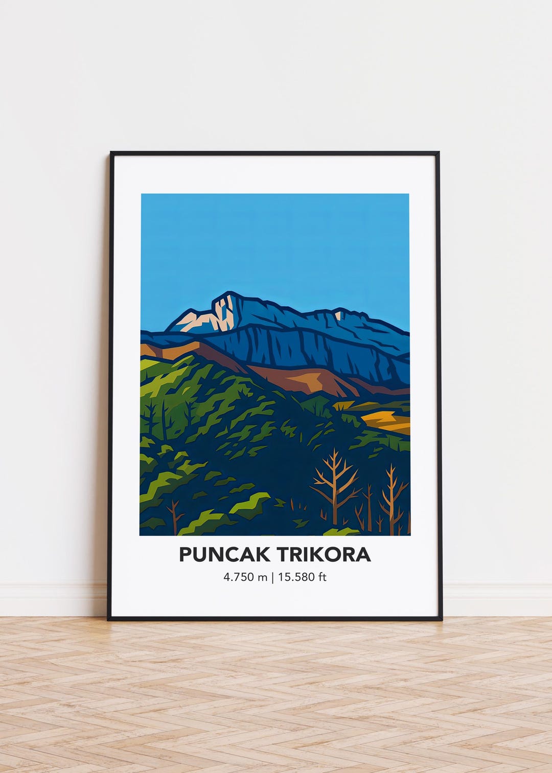 Puncak Trikora Mountain Art Print: Skyline Silhouette Poster - Etsy