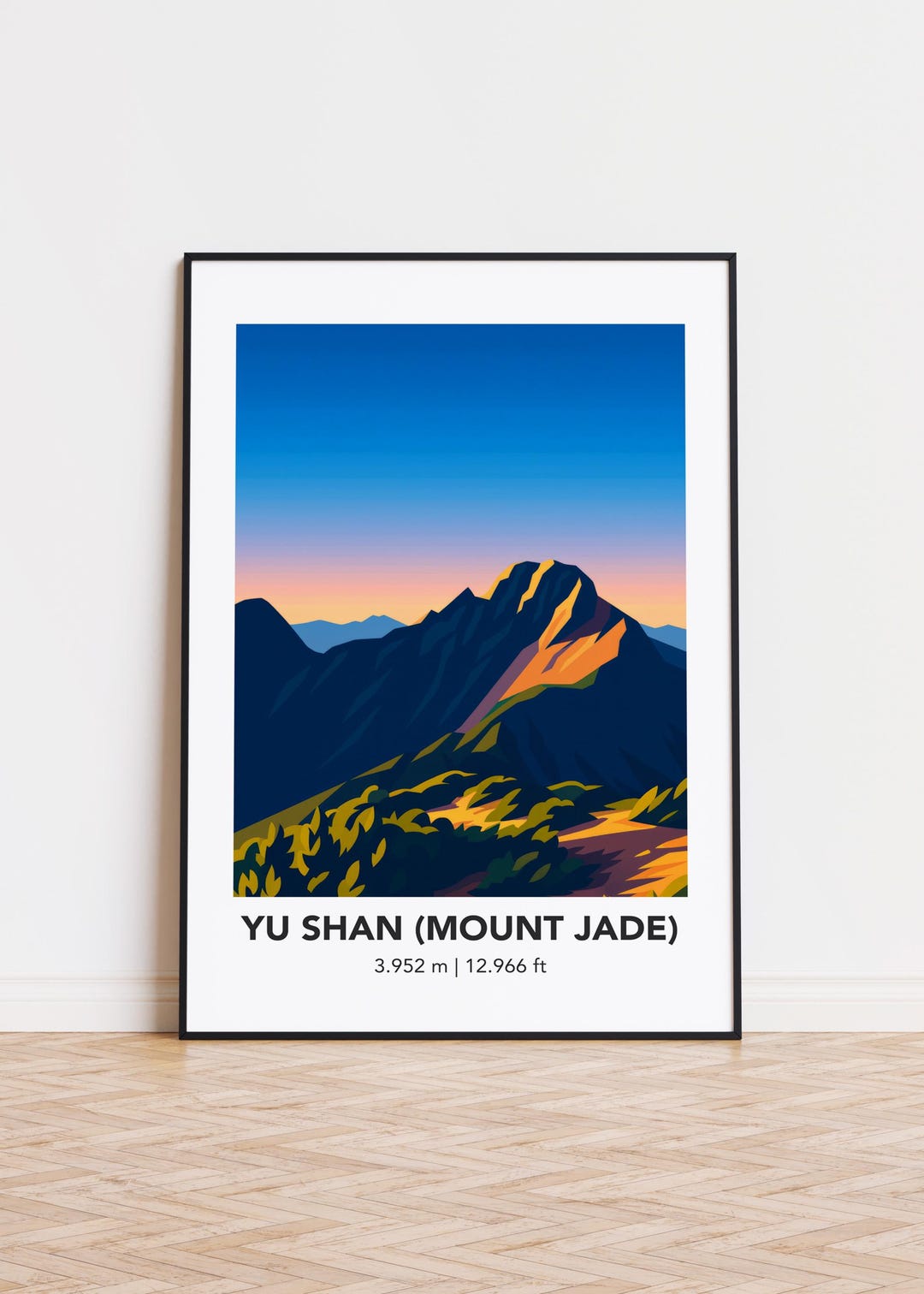 Yu Shan (mount Jade) Mountain Art Print: Modern Travel Poster - Etsy