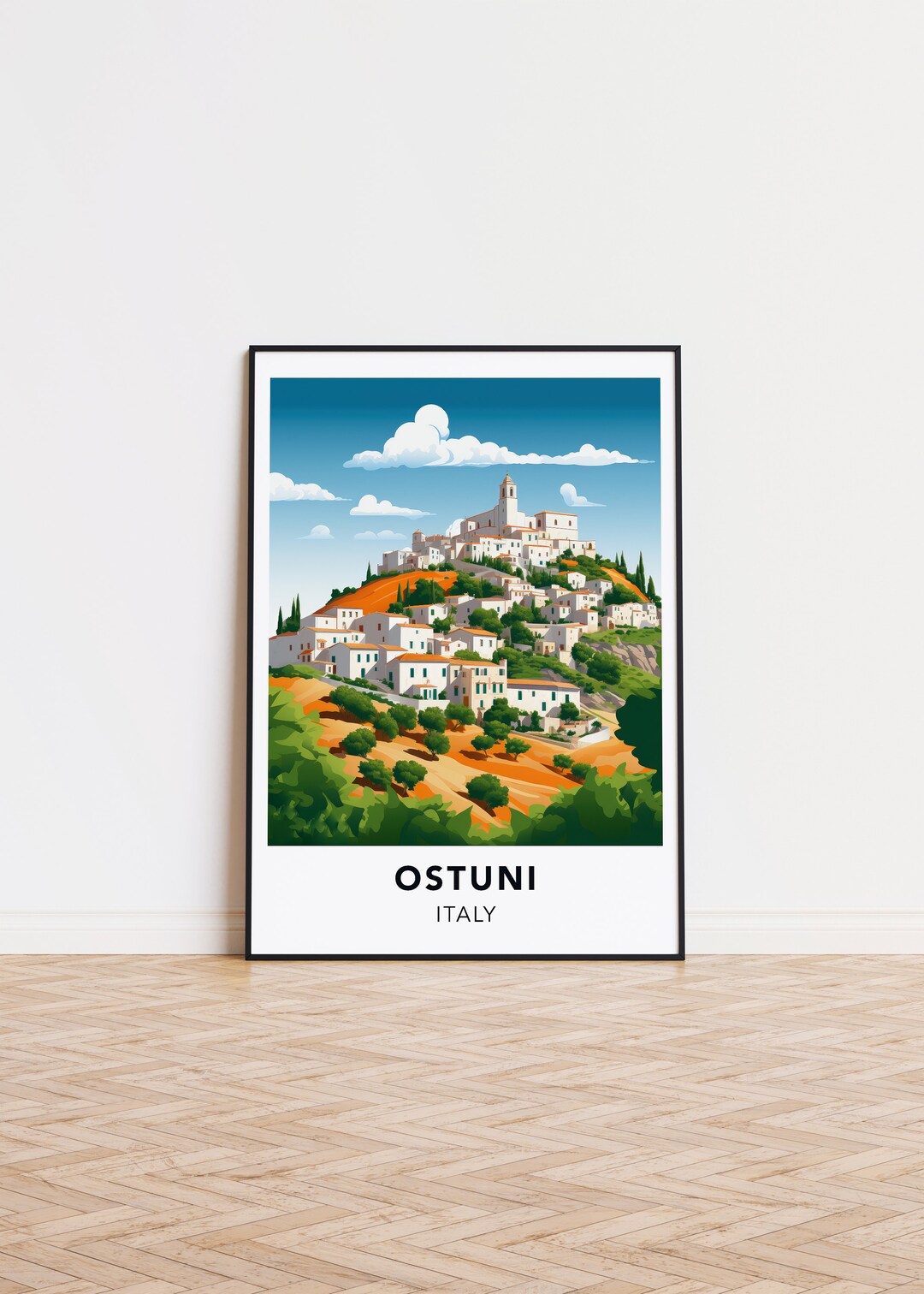 Ostuni Poster Italy Print Ostuni Travel Print Wall Art, Italy Travel ...