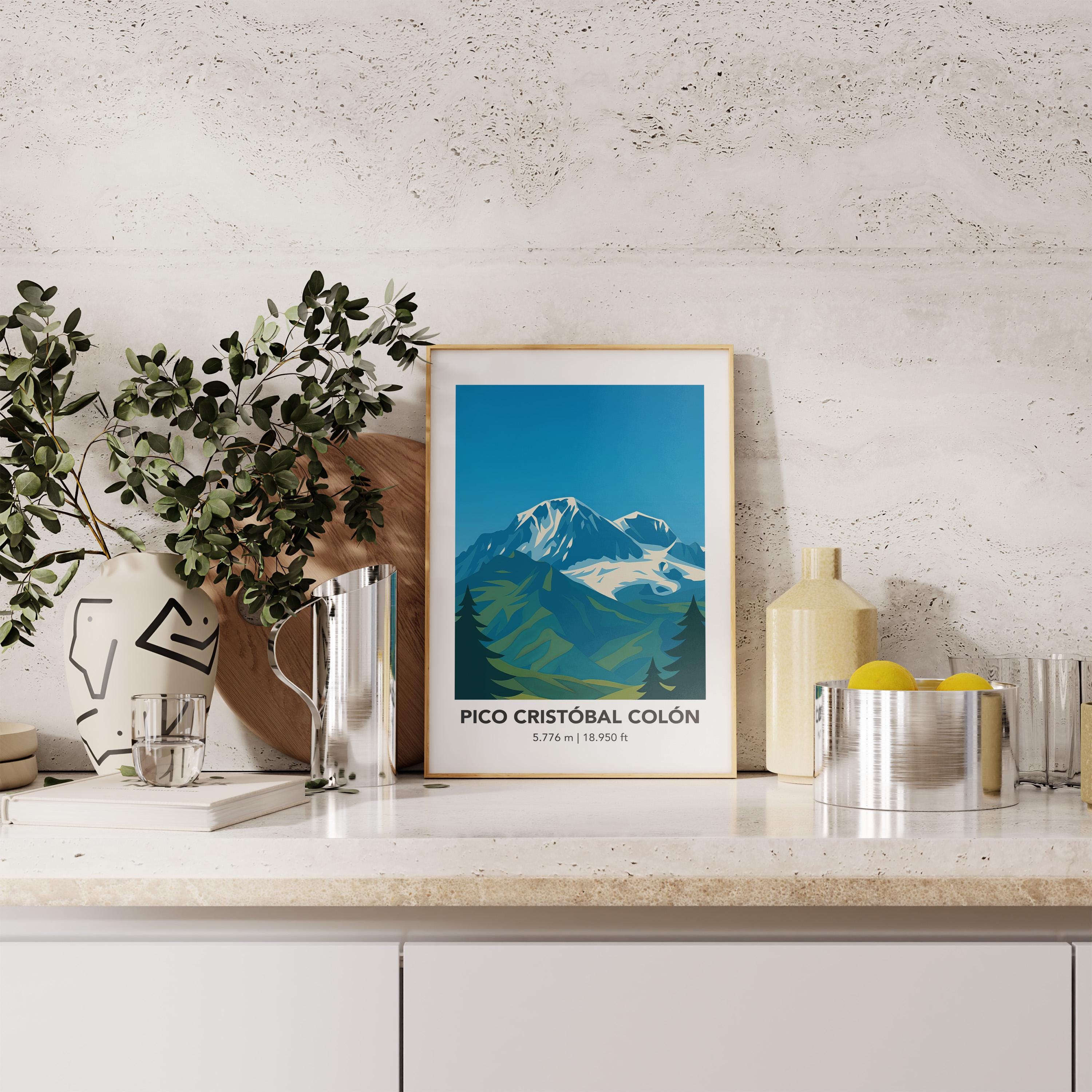 Pico Cristóbal Colón Print: Mountain Illustration Art - Etsy