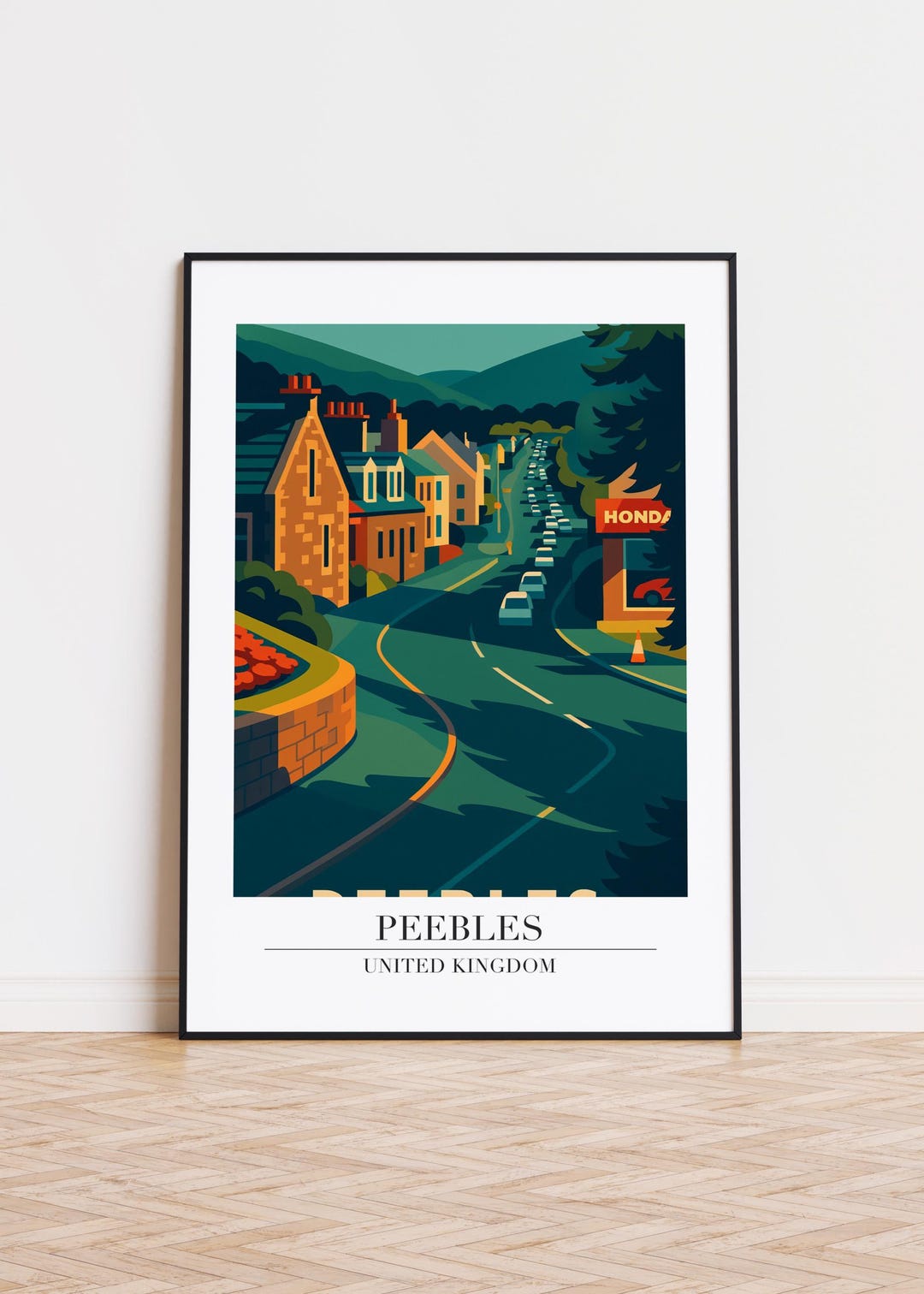 Peebles Print : Modern Travel Poster Style Peebles Poster - Etsy