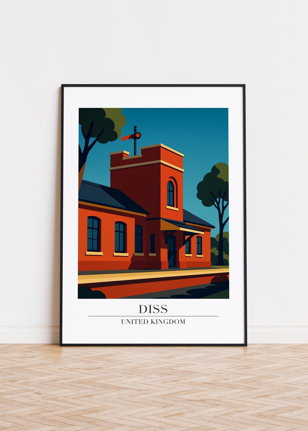 Diss Print : Modern Travel Poster Style Diss Poster - Etsy