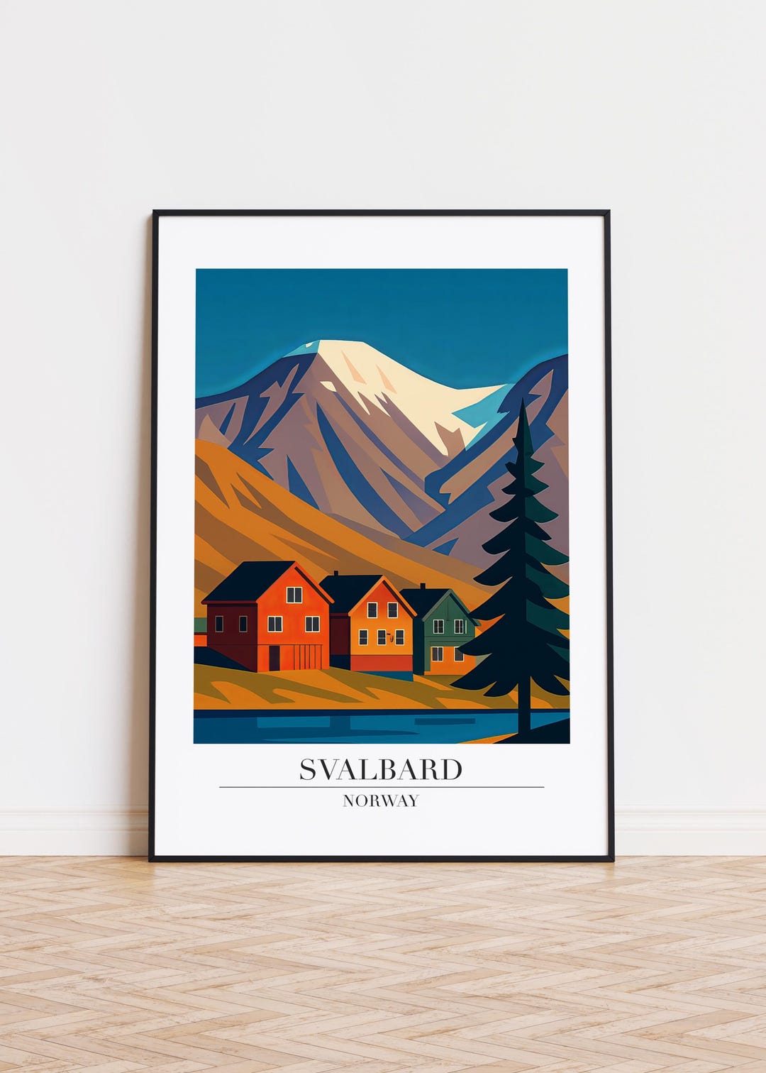 Svalbard Norway Poster: Modern Scandinavian Illustration Art - Etsy