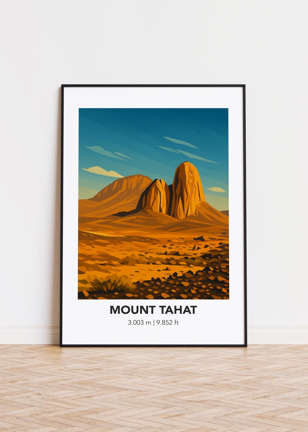Mount Tahat Poster: Algerian Mountain Illustration - Etsy