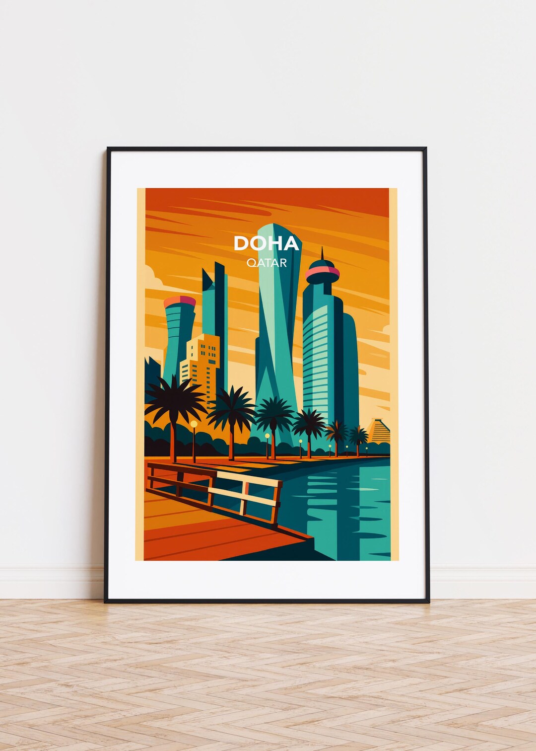 Doha Poster, Doha Print, Doha Illustration, Doha Art, Doha Qatar Poster ...