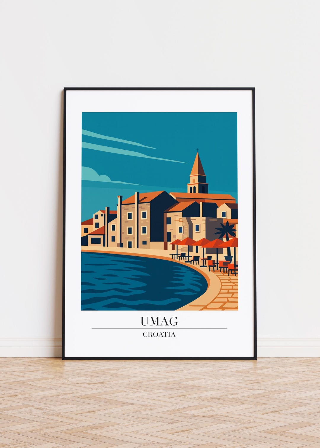 Umag Croatia Poster: Modern City Illustration - Etsy