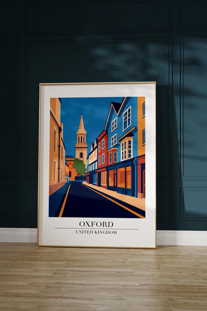 Oxford Print : Modern Travel Poster Style Oxford Poster - Etsy