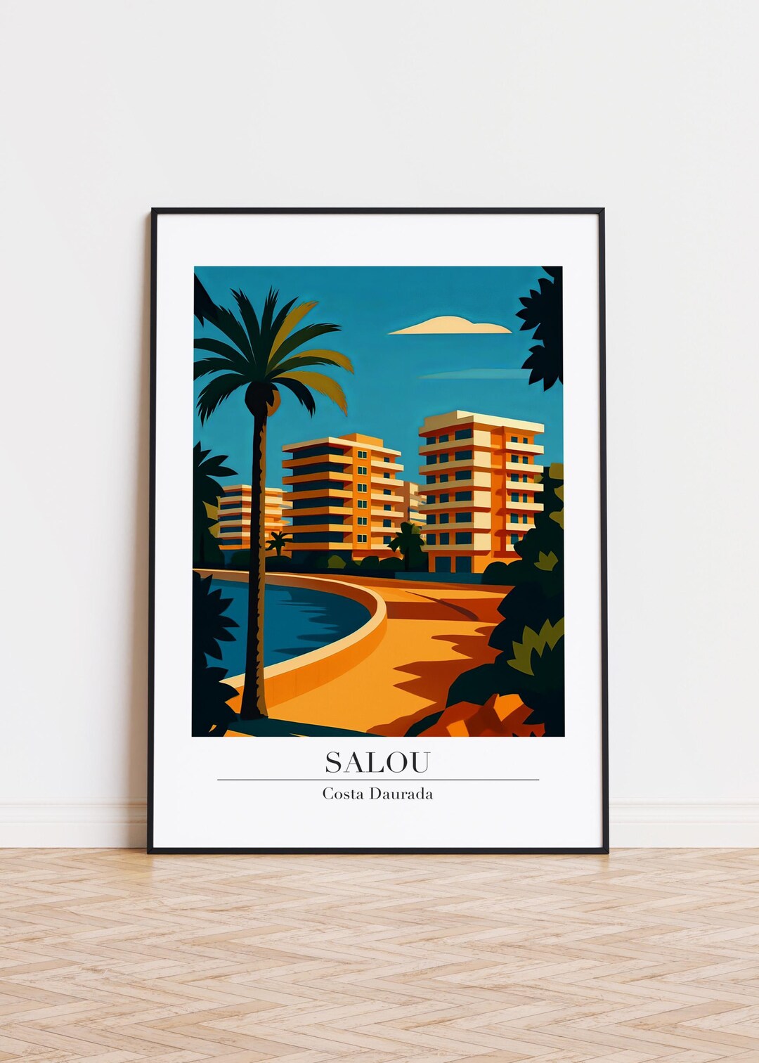 Salou Spain Poster: Modern Travel Illustration - Etsy
