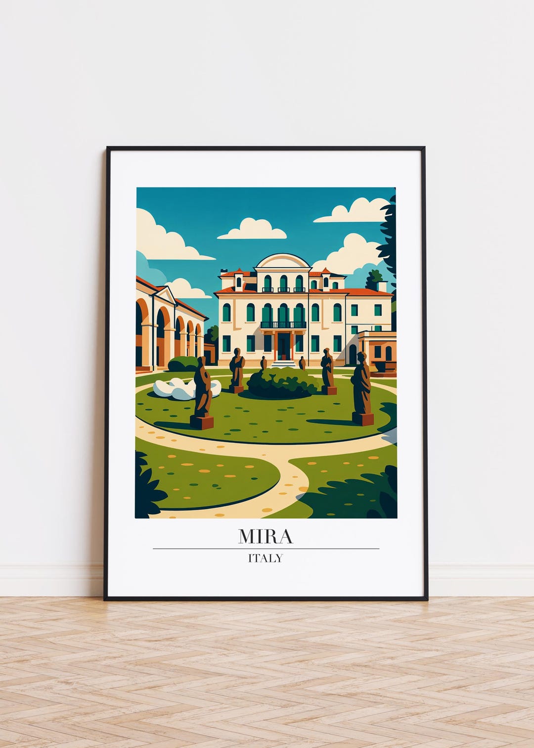 Mira Print : Modern Travel Poster Style Mira Poster Italy Art - Etsy