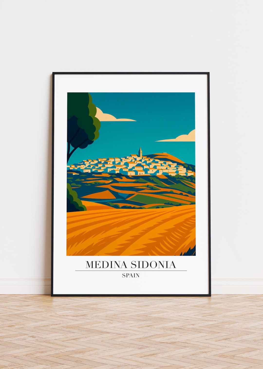 Medina Sidonia Print : Modern Travel Poster Style Medina Sidonia Poster ...