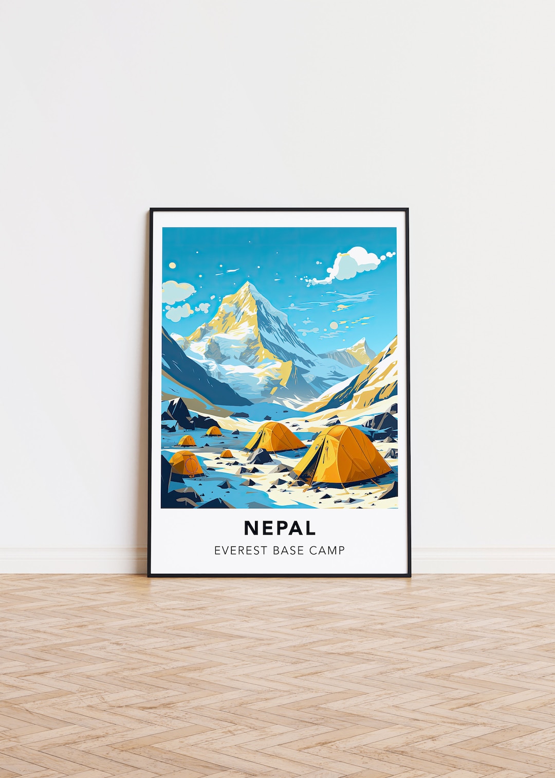 Nepal Poster Everest Base Camp Print Nepal Travel Print Wall Art, Nepal ...