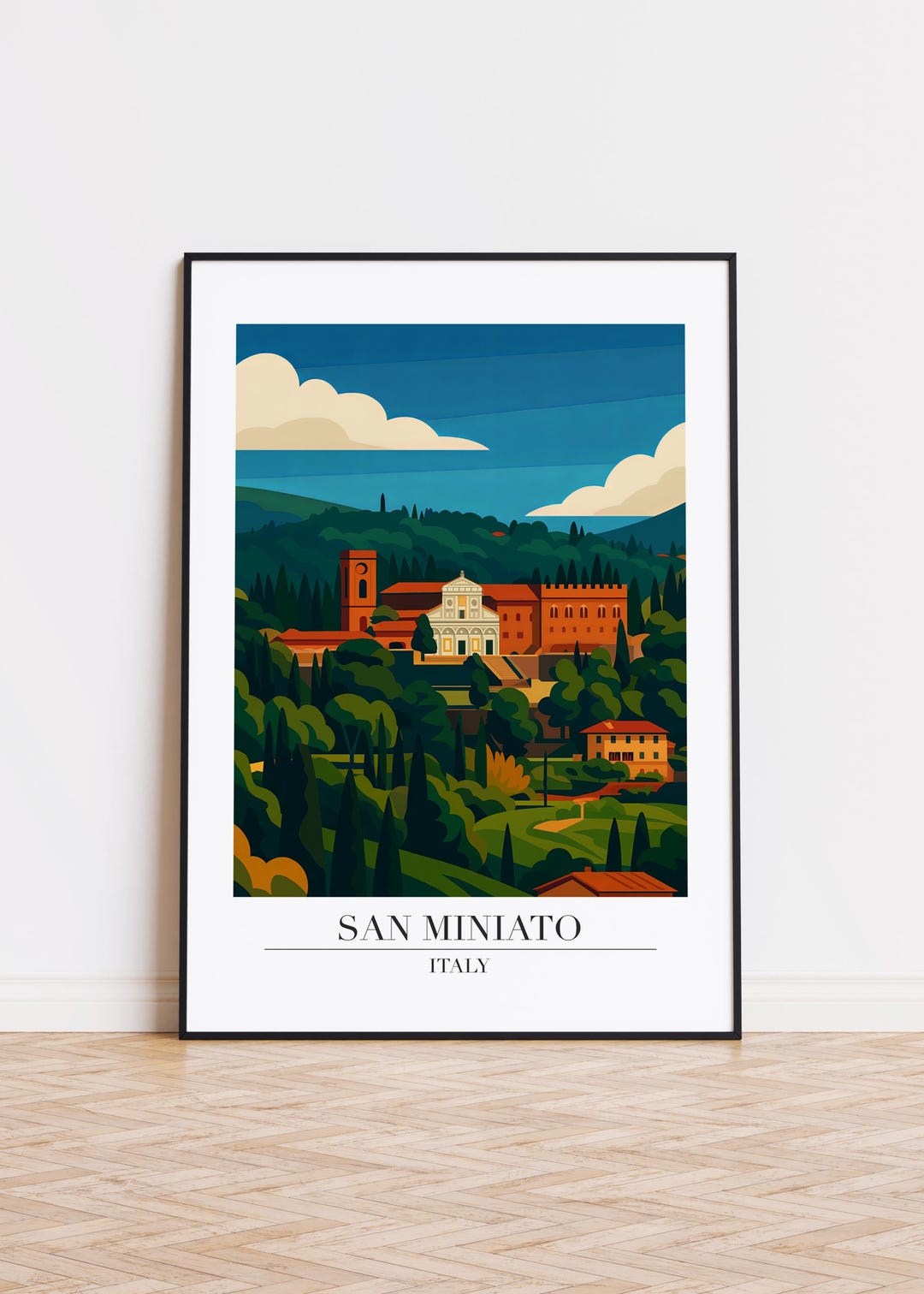 San Miniato Print : Modern Travel Poster Style San Miniato Poster Italy ...