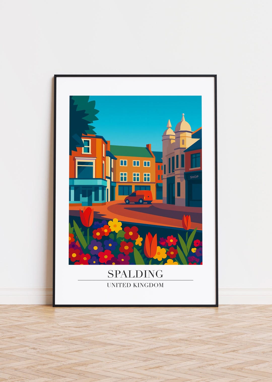 Spalding Print : Modern UK Travel Poster Spalding Poster - Etsy