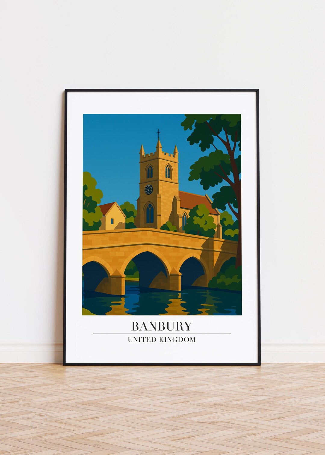 Banbury Print : Modern UK Travel Poster Banbury Poster - Etsy