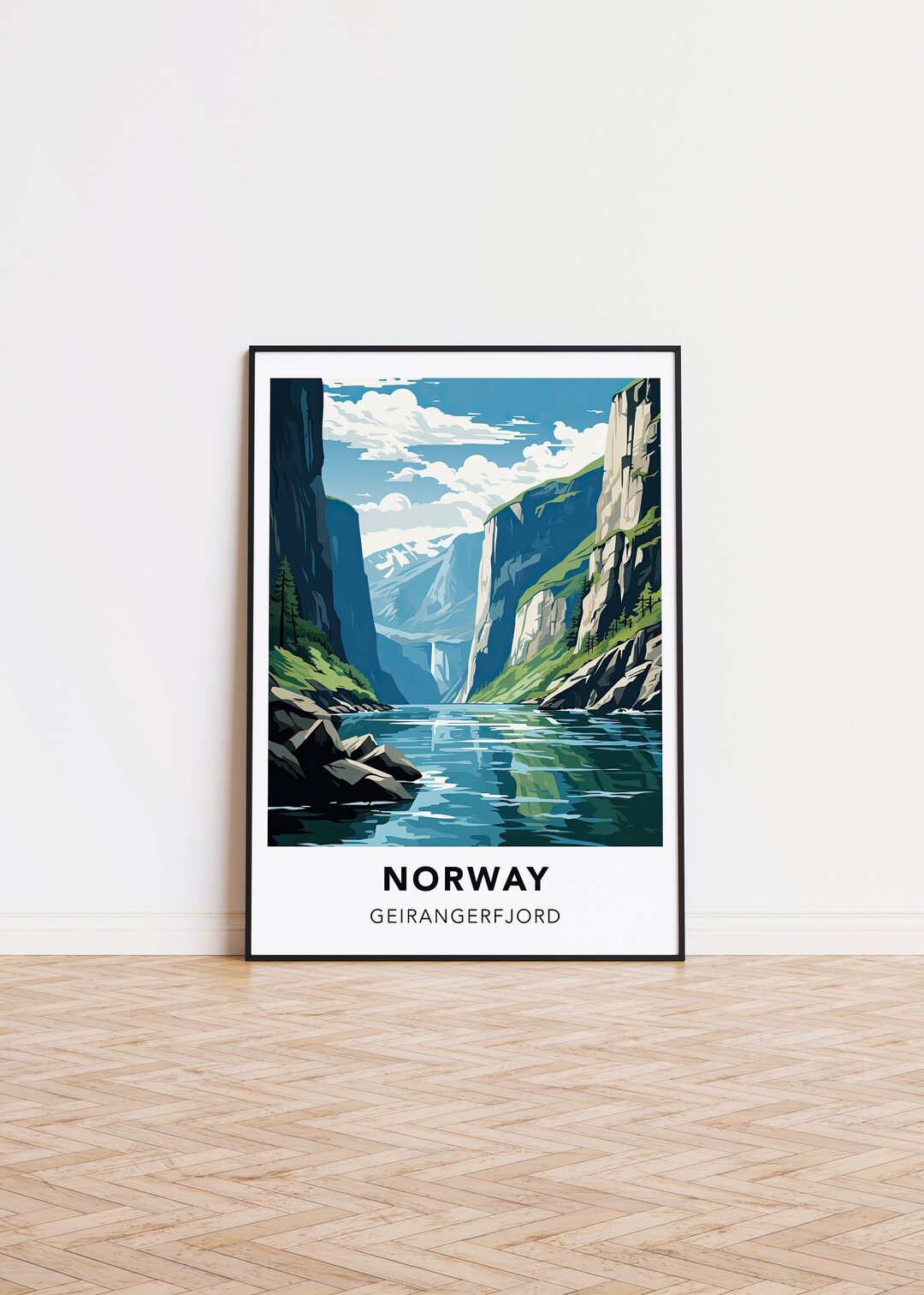 Norway Poster Geirangerfjord Print Norway Travel Print Wall Art, Norway ...