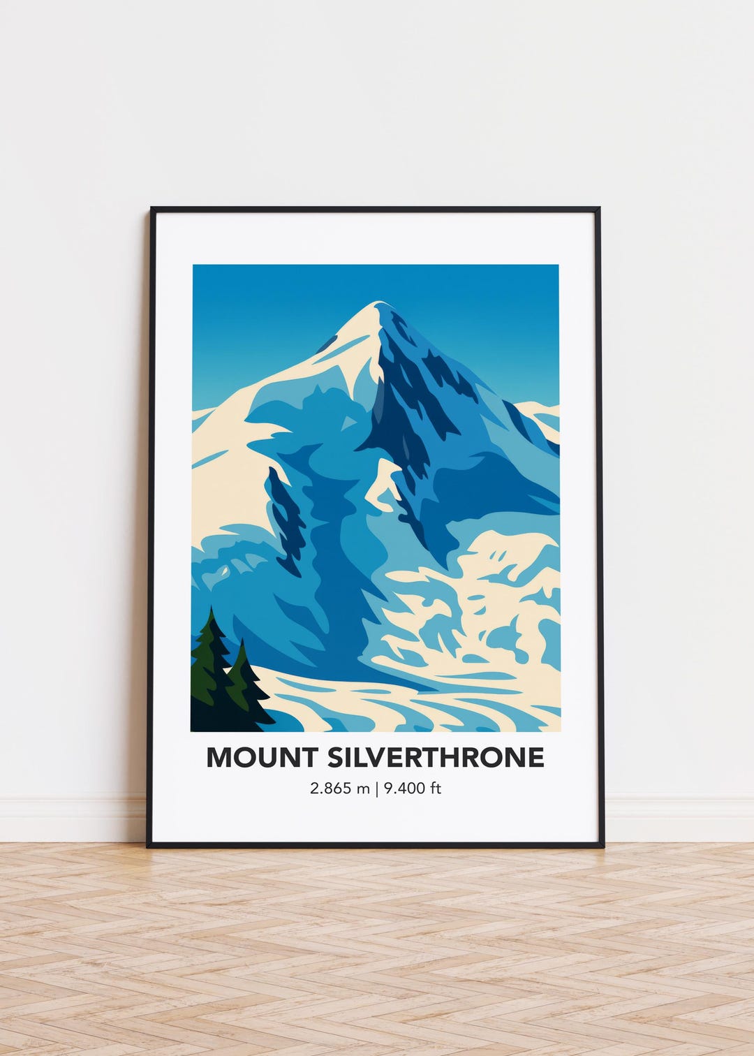 Mount Silverthrone Print: Modern Minimalist Mountain Art Poster - Etsy