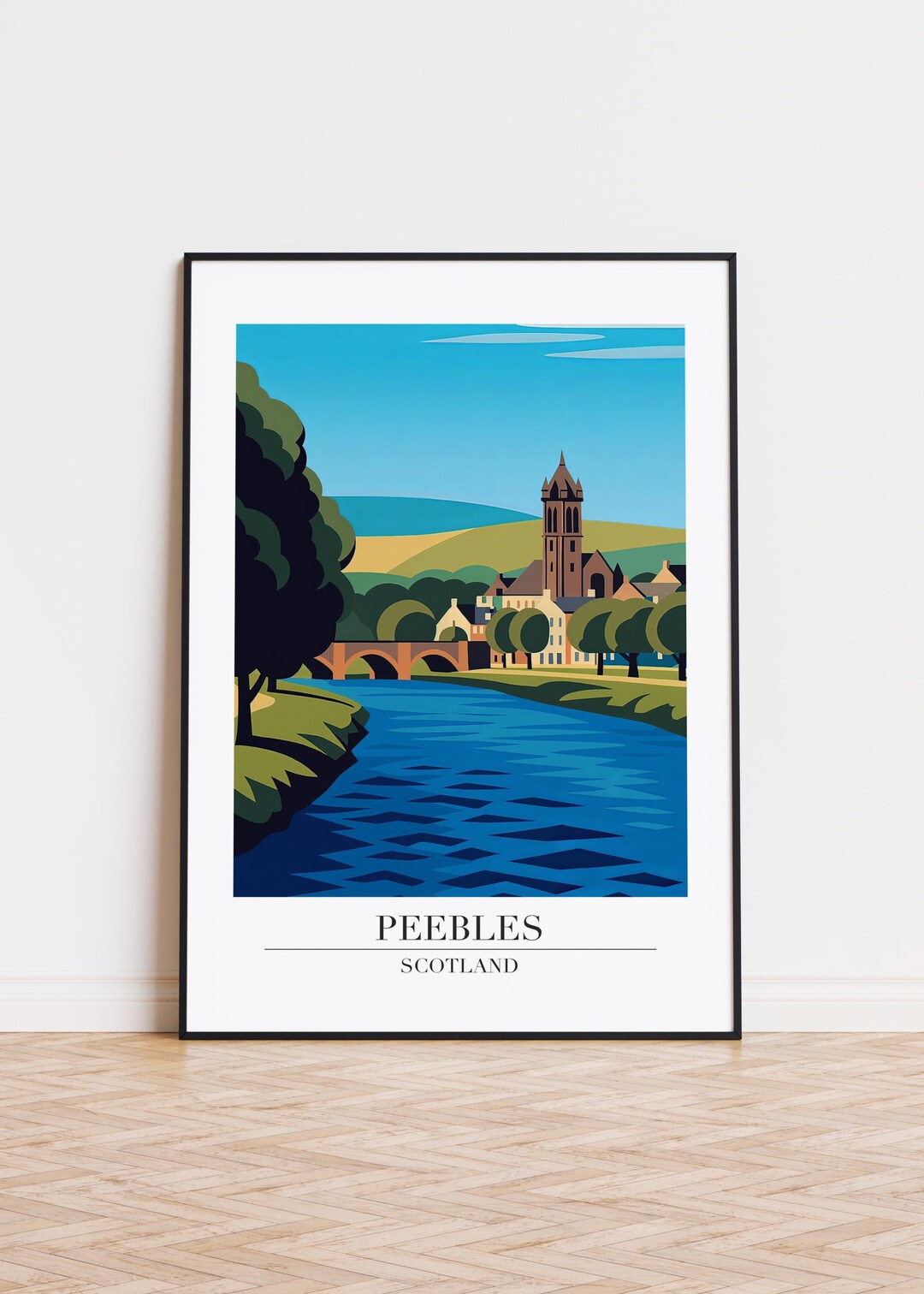 Peebles Scotland Poster: Modern City Art Print - Etsy