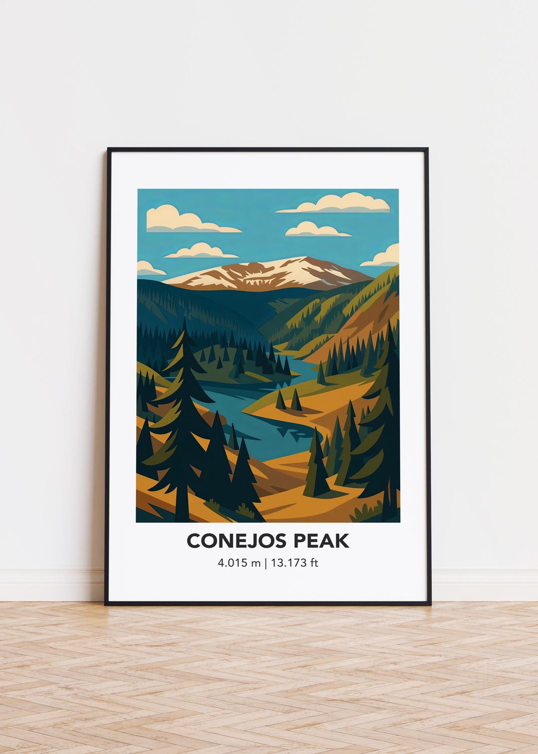 Conejos Peak Poster, Conejos Peak Print, Conejos Peak Illustration Art ...