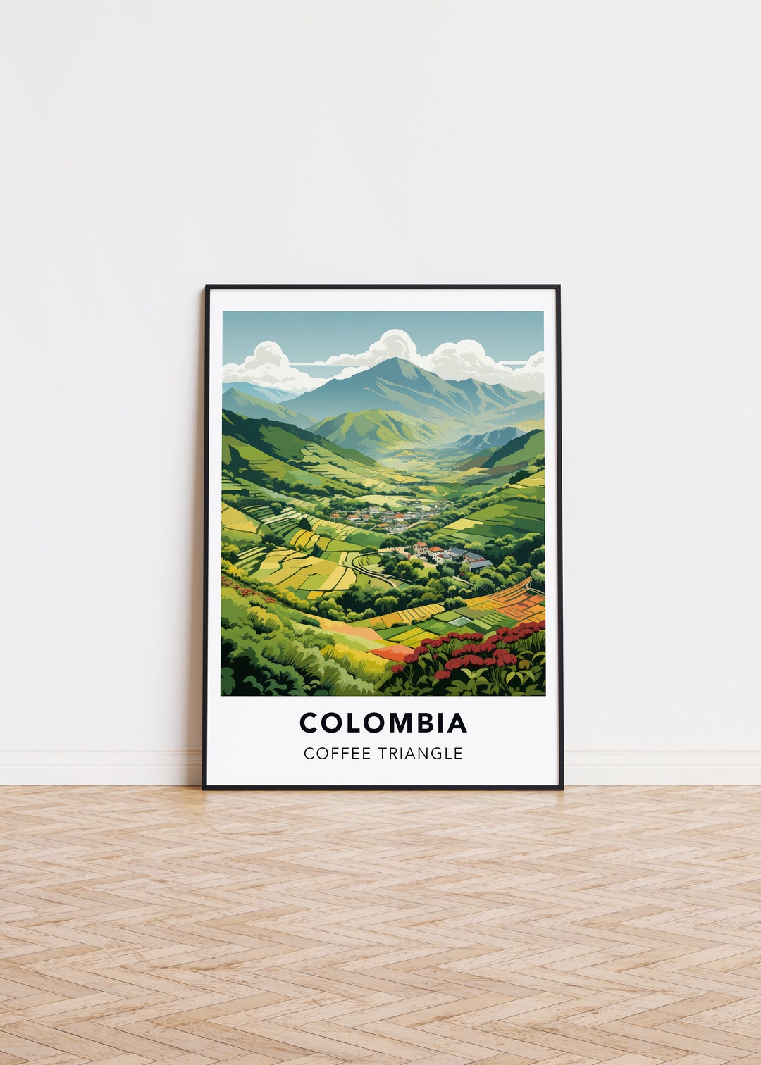 Colombia Poster Coffee Triangle Print Colombia Travel Print Wall Art ...