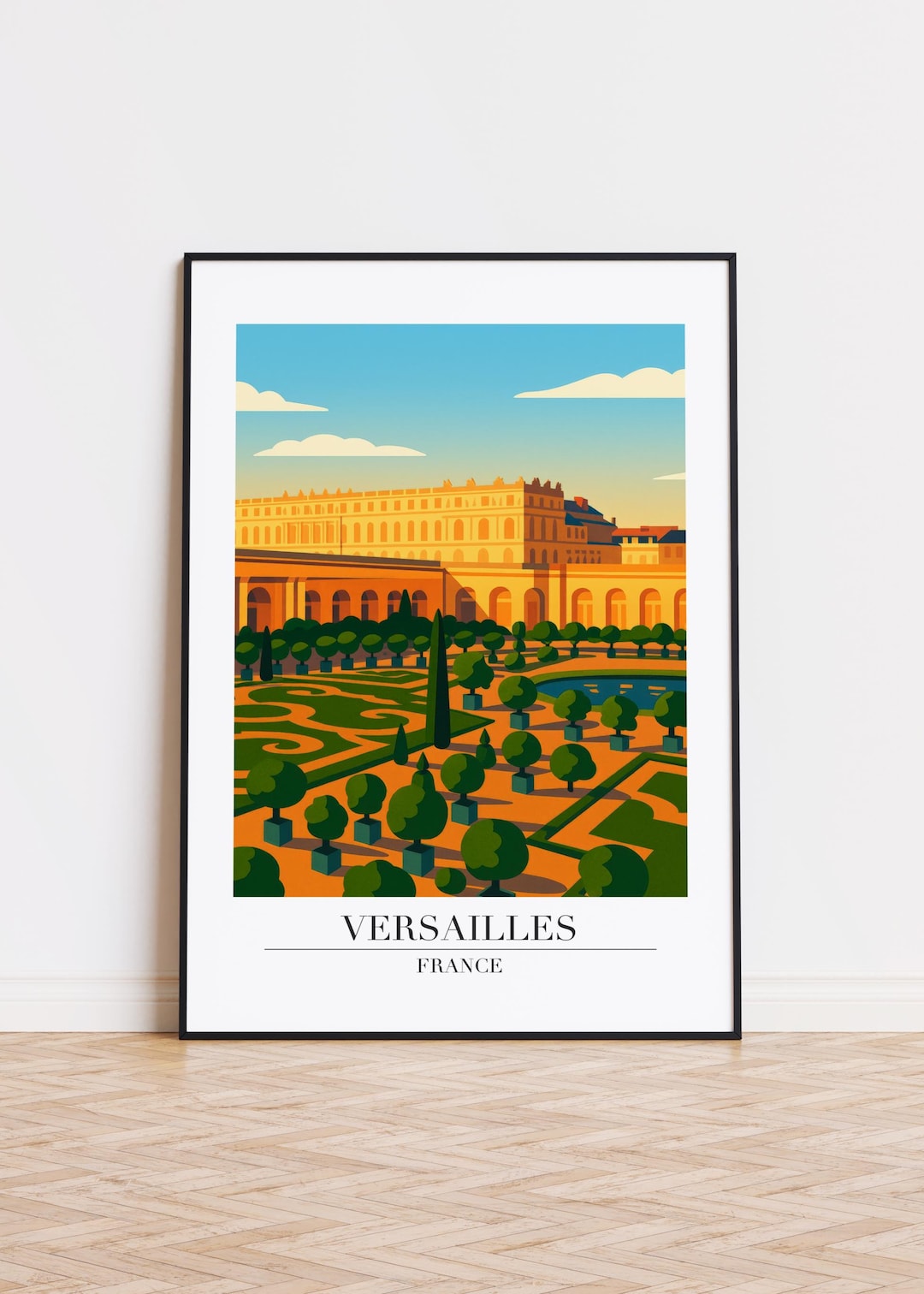 Versailles Print : Modern Travel Poster Style Versailles Poster - Etsy